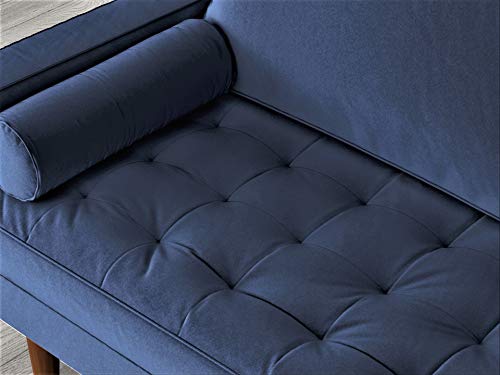 US Pride Furniture NS5455-S Caladeron Mid-Century Modern Sofa in Soft Velvet, Space Blue