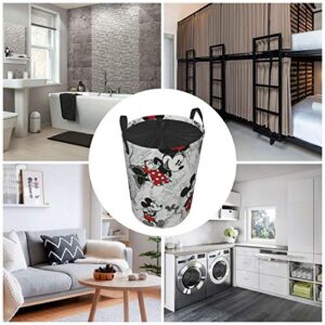 Laundry Hamper Larger Capacity Collapsible Dirty Cloth Hampers Mi-Ckey Min-Nie Mouse In Red Black Laundry Basket Freestanding Clothes Toy Storage Decorative Organizer In Living Room