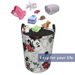 Laundry Hamper Larger Capacity Collapsible Dirty Cloth Hampers Mi-Ckey Min-Nie Mouse In Red Black Laundry Basket Freestanding Clothes Toy Storage Decorative Organizer In Living Room