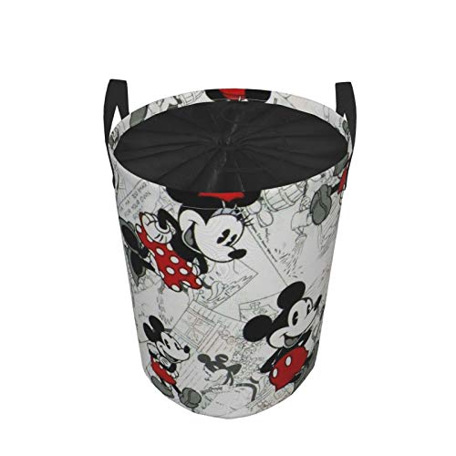 Laundry Hamper Larger Capacity Collapsible Dirty Cloth Hampers Mi-Ckey Min-Nie Mouse In Red Black Laundry Basket Freestanding Clothes Toy Storage Decorative Organizer In Living Room