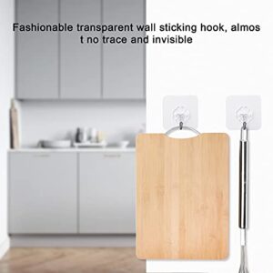 Adhesive Wall Hooks,20 Pieces Waterproof Oilproof Bathroom and Kitchen Heavy Duty Adhesive Hooks, Transparent Practical Wall Hook Coat Hooks, Ceiling Hooks for Hanging Plants 33 Pounds (Max)