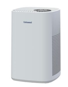 galaseed h13 true hepa air purifier | built-in pm2.5 sensor | 500sq ft coverage | 3-stage air filtration system | removes 99.97% pm2.5 particles | ideal for large bedroom, living room, home and office