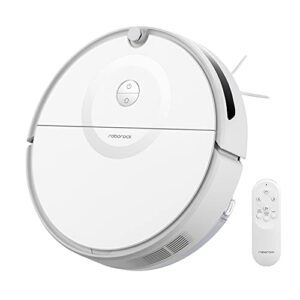 roborock e5 mop robot vacuum cleaner, 2500pa strong suction, wi-fi connected, app control, compatible with alexa, ideal for pet hair, carpets, hard floors (white)