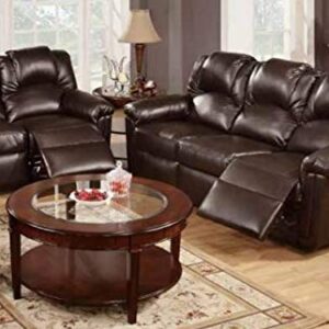 Hollywood Decor Delnice Motion Sofa Featuring Wide Cushions in Bonded Leather (Brown)