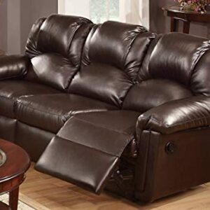 Hollywood Decor Delnice Motion Sofa Featuring Wide Cushions in Bonded Leather (Brown)