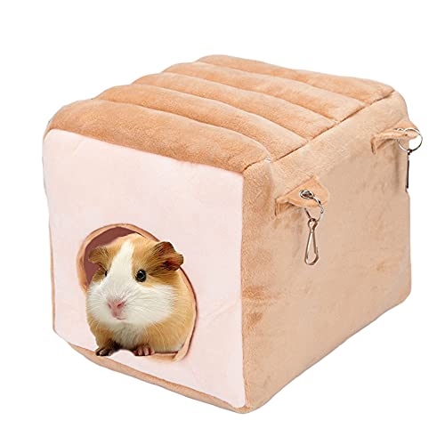 Oncpcare Toast Hamster Cotton Nest, Winter Warm Guinea Pig Bed House, Small Animals Plush Hanging Hammock for Birds Sugar Glider Ferrets Rat Hamster Chinchilla