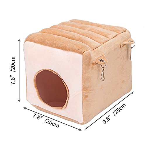 Oncpcare Toast Hamster Cotton Nest, Winter Warm Guinea Pig Bed House, Small Animals Plush Hanging Hammock for Birds Sugar Glider Ferrets Rat Hamster Chinchilla