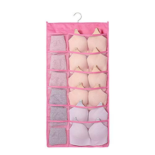 Zhiweikm Dual-Sided Hanging-Organizer Underwear-Underpants Wardrobe Storage Rotating Hanger Storage Bag for Bra Underwear Jewelry Ties Cosmetics Mobile Phones or Other Small Items Storage