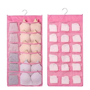 zhiweikm dual-sided hanging-organizer underwear-underpants wardrobe storage rotating hanger storage bag for bra underwear jewelry ties cosmetics mobile phones or other small items storage