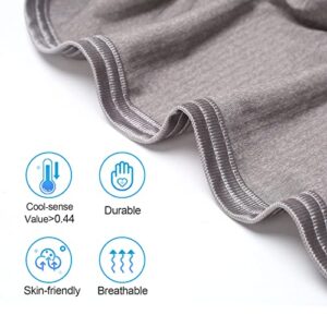 Tametra Cooling Throw Blanket for Hot Sleepers, Summer Blankets with Double Sided Cold Effect for Couch Lightweight Breathable Oversized Cold Blanket, Q-MAX>0.5, for Night Sweats with Laundry Bag