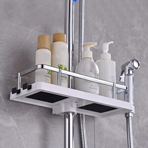 IRDFWH New Adjustable Bathroom Shelf Rack Storage Holder Shower Draining Organizer Gel Shampoo Bathroom Rod Accessories Mou