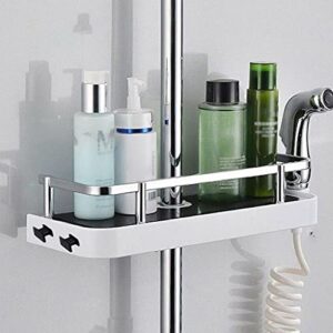 IRDFWH New Adjustable Bathroom Shelf Rack Storage Holder Shower Draining Organizer Gel Shampoo Bathroom Rod Accessories Mou