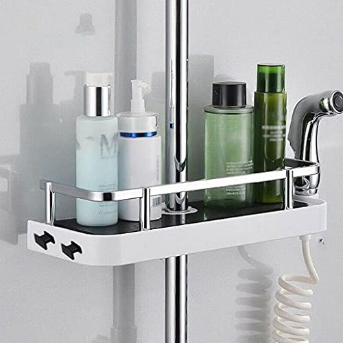 IRDFWH New Adjustable Bathroom Shelf Rack Storage Holder Shower Draining Organizer Gel Shampoo Bathroom Rod Accessories Mou