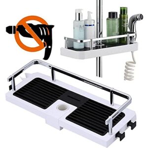 IRDFWH New Adjustable Bathroom Shelf Rack Storage Holder Shower Draining Organizer Gel Shampoo Bathroom Rod Accessories Mou