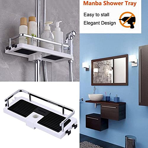 IRDFWH New Adjustable Bathroom Shelf Rack Storage Holder Shower Draining Organizer Gel Shampoo Bathroom Rod Accessories Mou