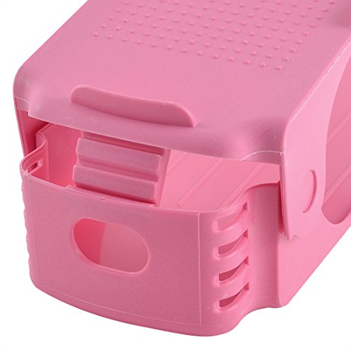 Qtqgoitem Plastic Household Space Saver Adjustable Heel Shoe Holder Organizer Rack Collector Stacker Storage Pink (Model: 7a2 072 870 461 06a)