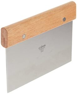 winware stainless steel dough scraper with wood handle