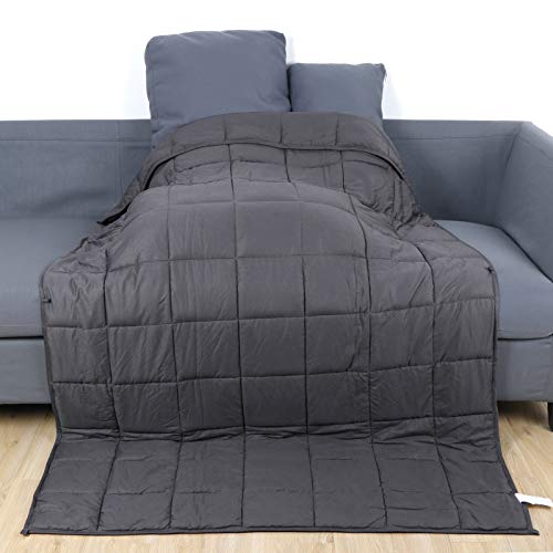 Nova Microdermabrasion Weighted Blanket (60x80 Inches, 20lbs for 150-200lb Individual, Dark Grey) Heavy Blanket for Adults, Children | Premium Cotton with Glass Beads