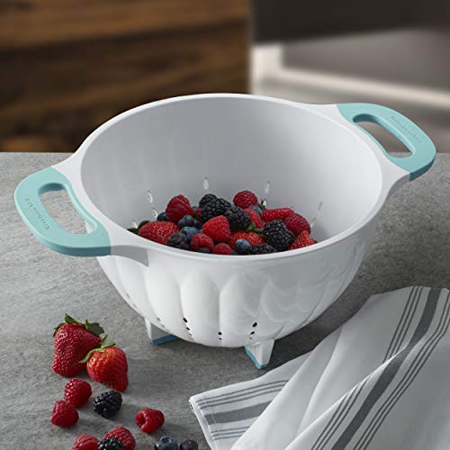 KitchenAid KE166OSAQA Classic Plastic Colander, 5-Quart, Aqua Sky