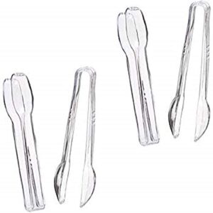 clear plastic tongs, 6 1/2", 4 pack