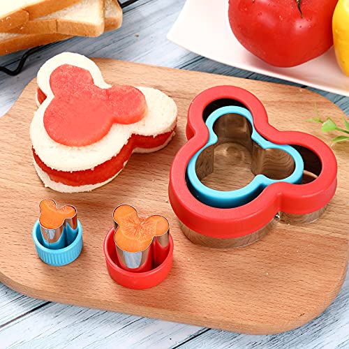 Elfkitwang Minnie Themed Cookie Cutters Set,Minnie Head Cartoons Shapes Cookie Cutter for Kids Sandwich Cakes Biscuits Vegetables Fruit Cutters Baking Mold(Assorted Sizes)