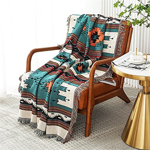 Homesy Aztec Throw Blankets Navajo Southwestern Throws Cover Reversible Southwest Blanket for Couch Chair Sofa Bed Home Outdoor Beach Travel