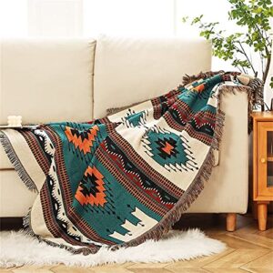 Homesy Aztec Throw Blankets Navajo Southwestern Throws Cover Reversible Southwest Blanket for Couch Chair Sofa Bed Home Outdoor Beach Travel