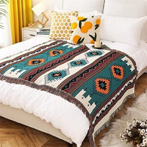 Homesy Aztec Throw Blankets Navajo Southwestern Throws Cover Reversible Southwest Blanket for Couch Chair Sofa Bed Home Outdoor Beach Travel