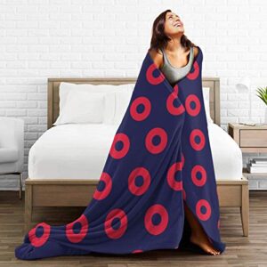 MSGUIDE Phish Red Donut Circles On Bluethrow Soft Flannel Fleece Throw Blanket，Lightweight Warm Microfiber Plush Couch Sofa Bed Blanket for Adults Kids(50"x40")