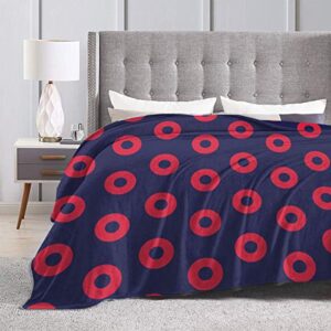 MSGUIDE Phish Red Donut Circles On Bluethrow Soft Flannel Fleece Throw Blanket，Lightweight Warm Microfiber Plush Couch Sofa Bed Blanket for Adults Kids(50"x40")