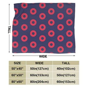 MSGUIDE Phish Red Donut Circles On Bluethrow Soft Flannel Fleece Throw Blanket，Lightweight Warm Microfiber Plush Couch Sofa Bed Blanket for Adults Kids(50"x40")