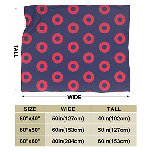 MSGUIDE Phish Red Donut Circles On Bluethrow Soft Flannel Fleece Throw Blanket，Lightweight Warm Microfiber Plush Couch Sofa Bed Blanket for Adults Kids(50"x40")