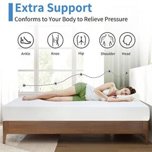 CL.HPAHKL 8 inch Gel Memory Foam Mattress Comfort Queen Mattress Medium Firm Mattresses Bed-in-a-Box CertiPUR-US Certified for Cool Sleep & Pressure Relief, White