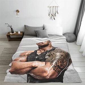 Soft and Fuzzy Blanket Flannel Dwayne Douglas Johnson Blanket Throw Blanket for Home Decor 50"x40"