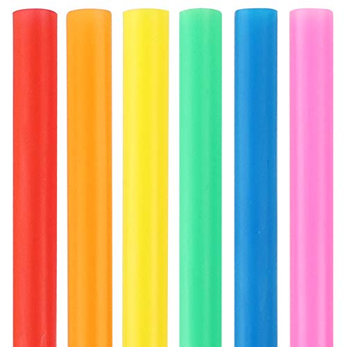 Tomnk 200 Pack Extra Wide Jumbo Smoothie Straws, 8.25 Inch Milkshake Boba Disposable Straws in Assorted Bright Colors