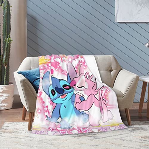 SOMNY Cartoon Blanket Air Conditioner Blanket Ultra-Soft Micro Fleece Blanket for Couch Bed Car Warm Plush Throw Blanket Suitable for All Season 60''X50'', Pink