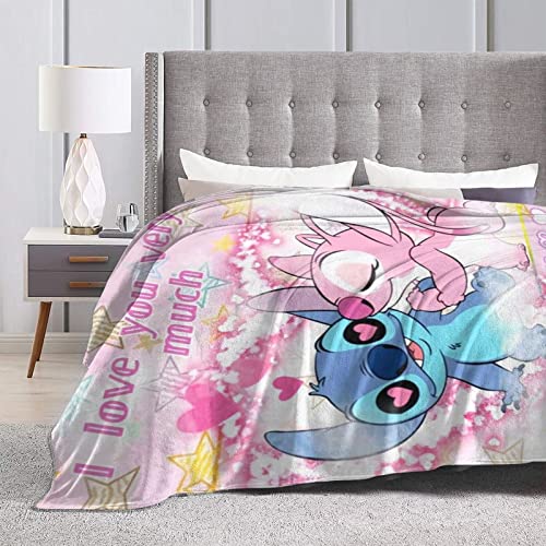 SOMNY Cartoon Blanket Air Conditioner Blanket Ultra-Soft Micro Fleece Blanket for Couch Bed Car Warm Plush Throw Blanket Suitable for All Season 60''X50'', Pink