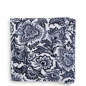 Vera Bradley Women's Oversized Fleece Plush Throw Blanket, Java Navy & White, Full/Queen