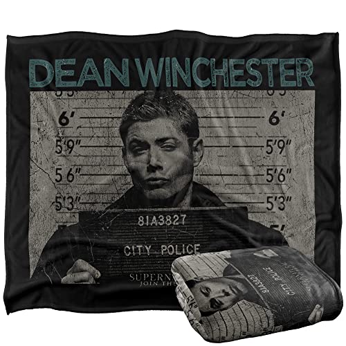 Supernatural Dean Mug Shot Officially Licensed Silky Touch Super Soft Throw Blanket 50" x 60"