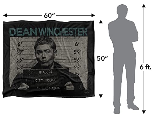 Supernatural Dean Mug Shot Officially Licensed Silky Touch Super Soft Throw Blanket 50" x 60"