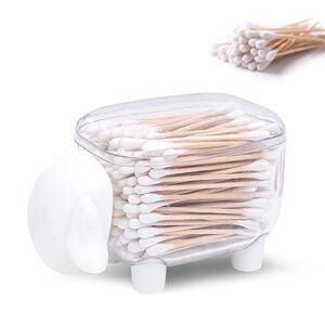 q-tip holder q-tip dispenser, cotton ball organizer, cotton swab holder apothecary jars bathroom organizer canister jar acrylic cute sheep cotton swab ball qtip holder(white)