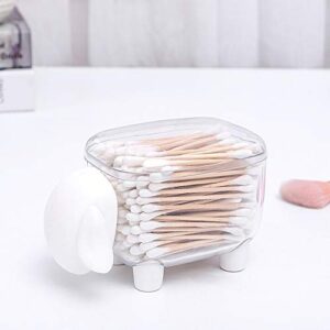 Q-tip Holder Q-tip Dispenser, Cotton Ball Organizer, Cotton Swab Holder Apothecary Jars Bathroom Organizer Canister Jar Acrylic Cute Sheep Cotton Swab Ball Qtip Holder(White)