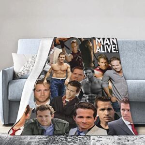 Ryan Reynolds Super Soft Flannel Blanket Warm Anti-Pilling Blanket Sofa Throw Blankets Air Conditioning Blankets Suitable for All Seasons 50"x40"