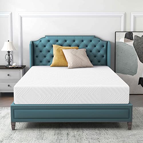 IULULU 10 Inch Twin Size Memory Foam Mattress, Bed in a Box Mattresses, Breathable Removable Quilted Cover, Medium Feeling, White