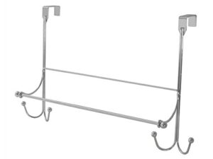 splash home madhu over the door hook rack accessory organizer, 16" x 3" x 12", satin