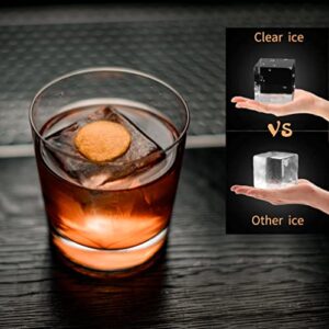 TINANA Clear Ice Maker, Upgrade 2 Inch Clear Ice Cube Tray Make 8 Large Square Ice Cubes, Crystal Clear Ice Cube Maker for Cocktail, Whiskey & Bourbon Drinks, Gifts for Men