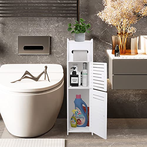 WITSJYA Small Bathroom Storage Cabinet, Upgrade L7.8 x W7.8 x H31.5 Bathroom Organizer, Narrow Bath Sink Organizer, Towel Storage Shelf for Paper Holder