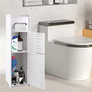 WITSJYA Small Bathroom Storage Cabinet, Upgrade L7.8 x W7.8 x H31.5 Bathroom Organizer, Narrow Bath Sink Organizer, Towel Storage Shelf for Paper Holder