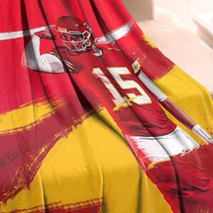 chchht Warm Fleece Blanket-60¡±* 50¡±All Season Patrick-Mahomes-15-red-yellow-Stroke-The-Fifth-Dimension- Blanket for Couch Bed