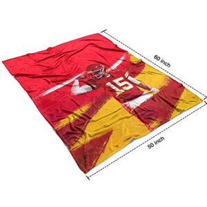 chchht Warm Fleece Blanket-60¡±* 50¡±All Season Patrick-Mahomes-15-red-yellow-Stroke-The-Fifth-Dimension- Blanket for Couch Bed